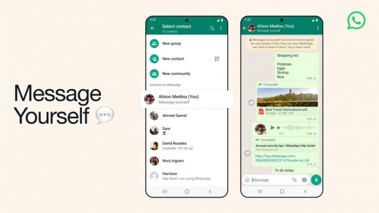 WhatsApp activará la función ‘Message Yourself’ - BM Noticias